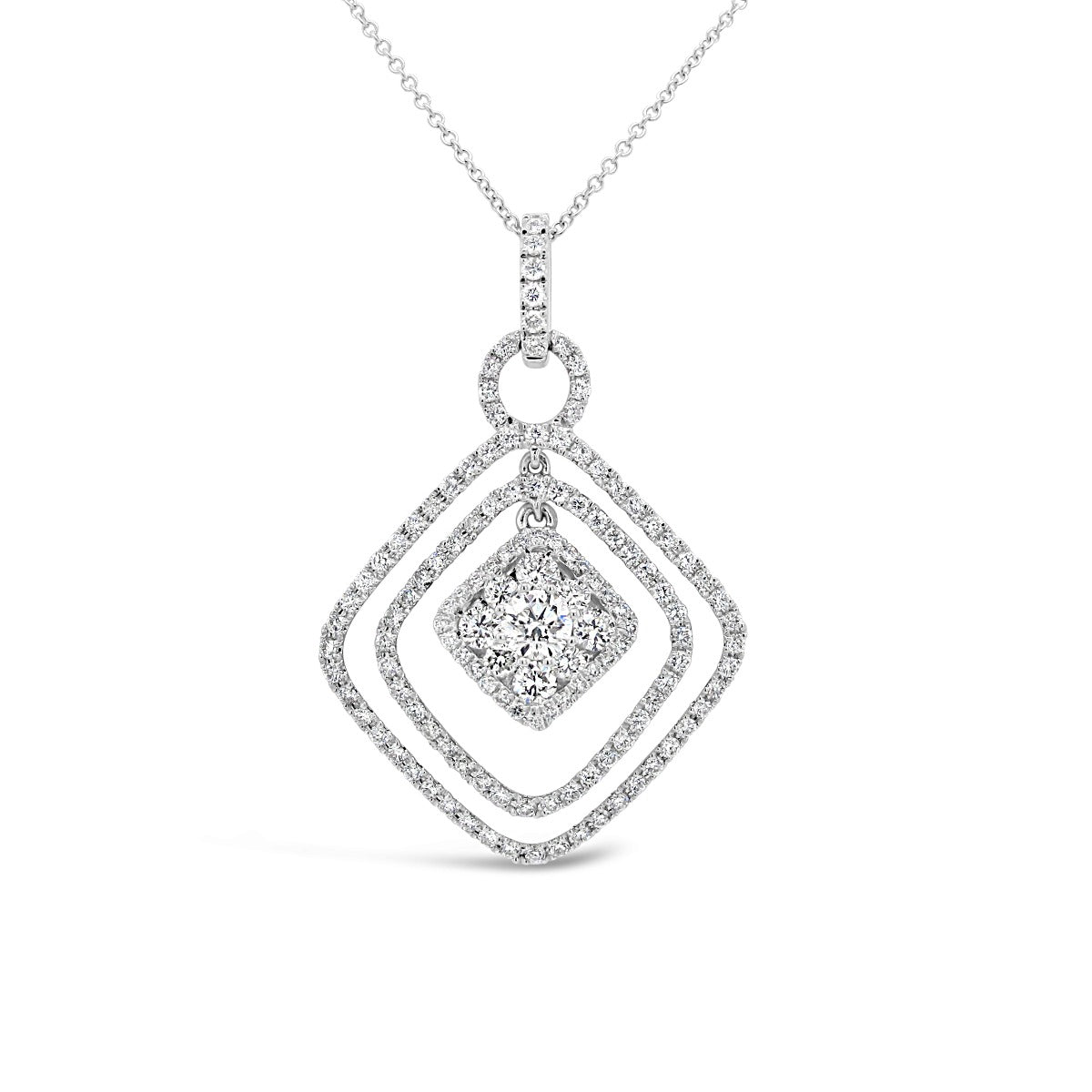 Buy Double Halo Float Cushion Pendant – Elgrissy Diamonds